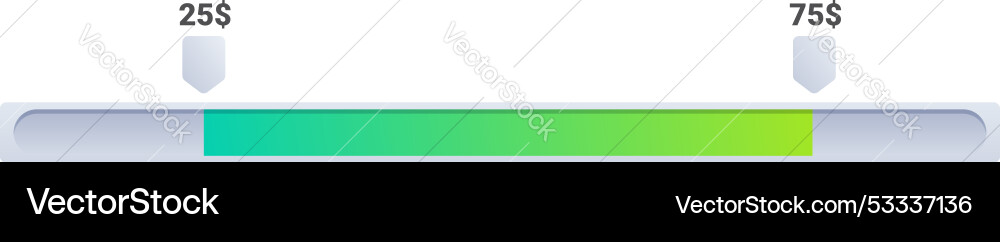 Horizontal progress bar showing money donation Vector Image