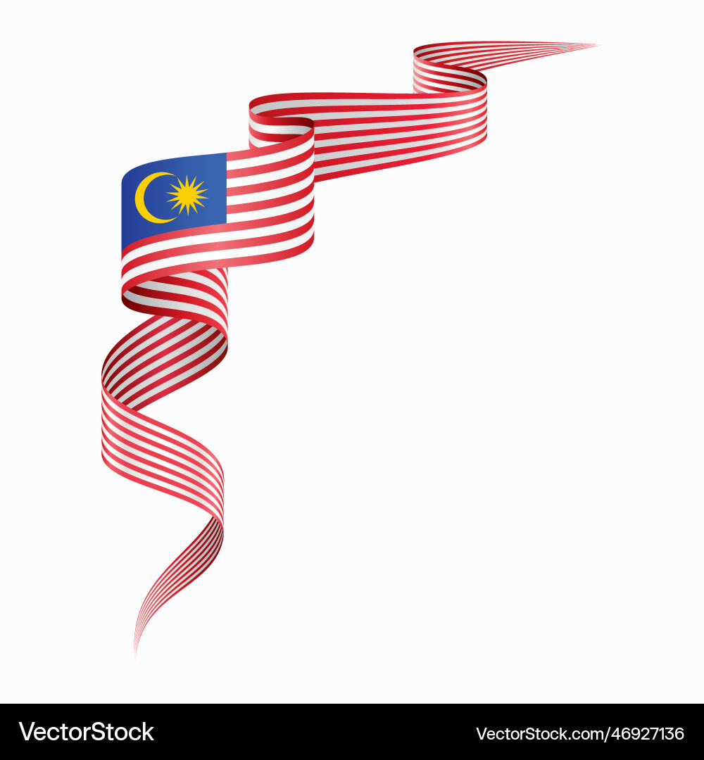 Malaysian flag wavy abstract background Royalty Free Vector
