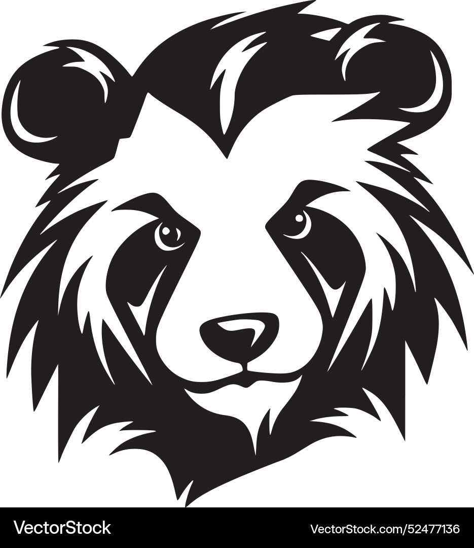 Panda - black and white isolated icon Royalty Free Vector