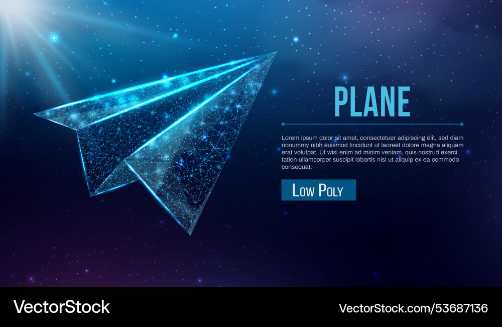 Polygonal paper plane business startup innovation Vector Image