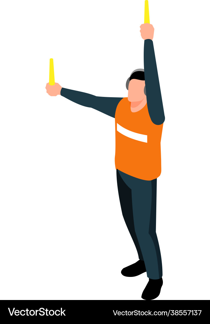Airport marshaller icon Royalty Free Vector Image