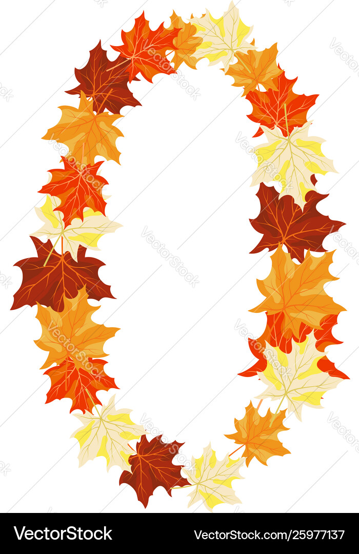 Autumn maples leaves letter Royalty Free Vector Image