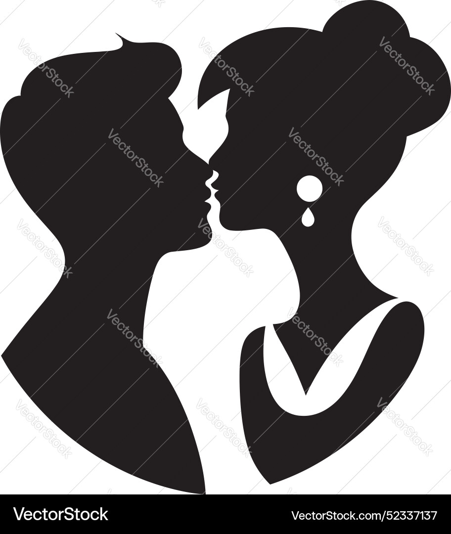 Boundless bliss iconic love silhouette eternal Vector Image