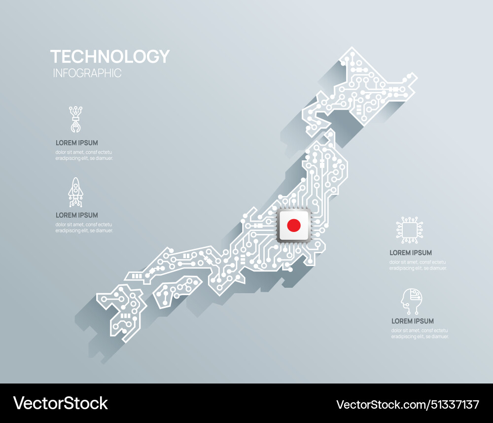 Circuit chip board semiconductor technology Vector Image