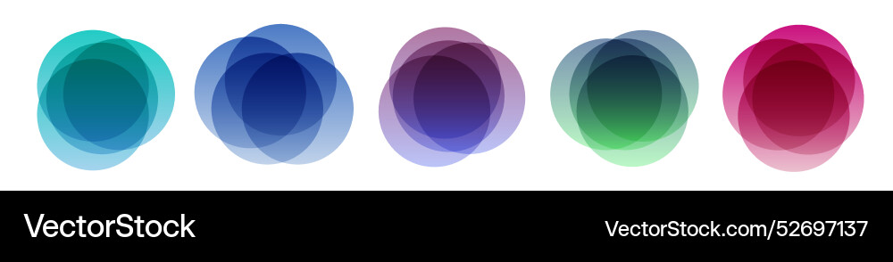 Colorful Overlapping Circles Pattern Abstract Vector Image