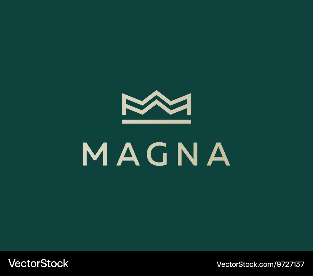 Elegant crown premium logo luxury royal king Vector Image