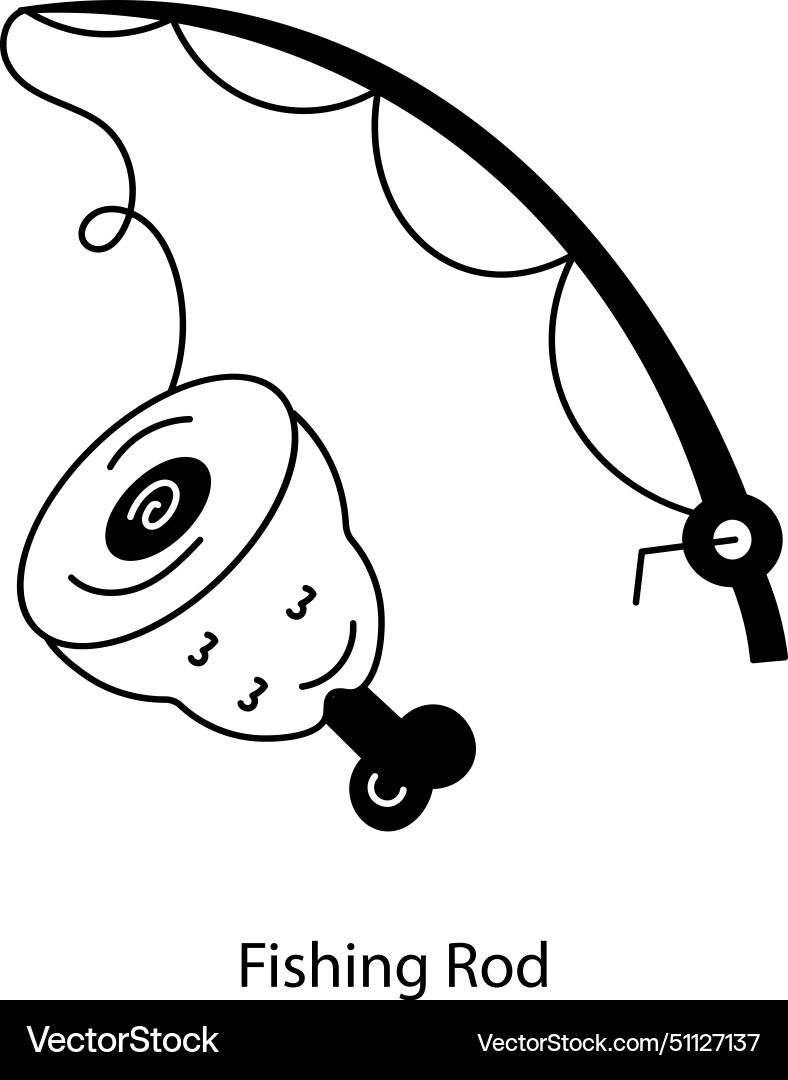 Fishing rod Royalty Free Vector Image - VectorStock