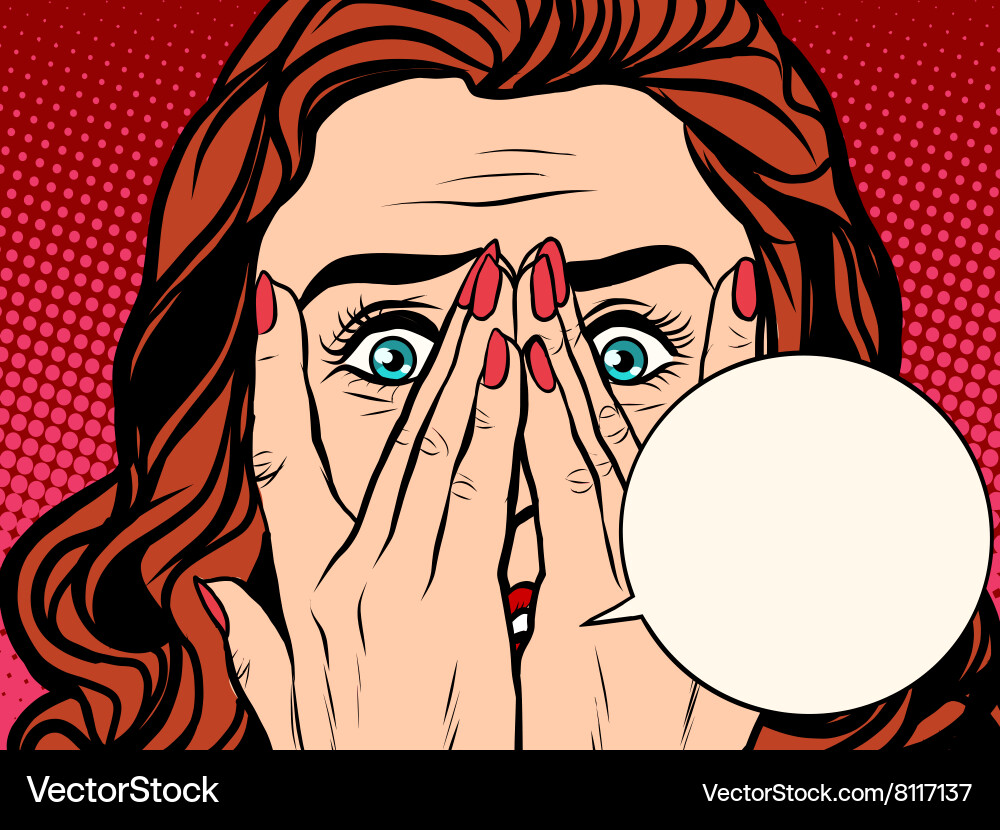 Frightened shocked girl Royalty Free Vector Image