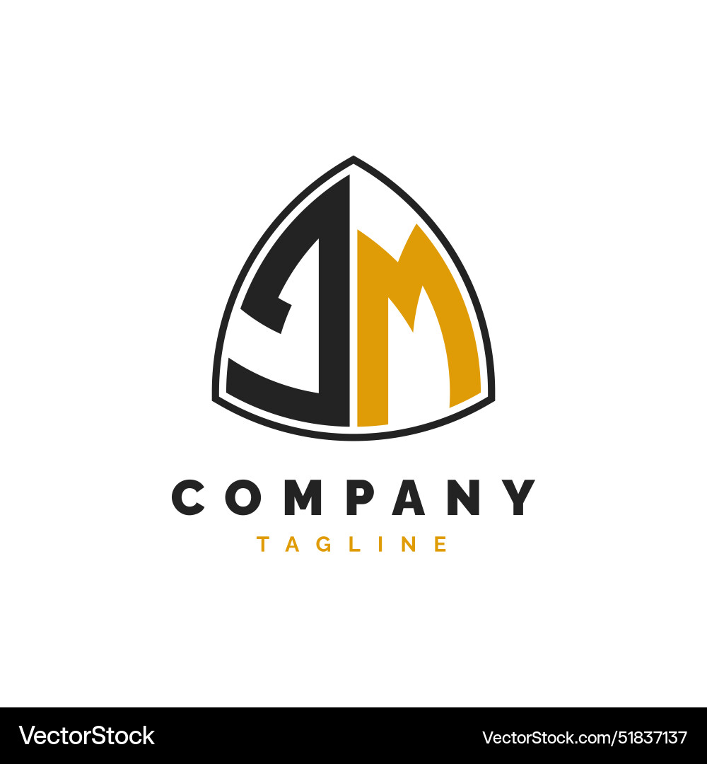 Initial letter jm logo design alphabet jm logo Vector Image