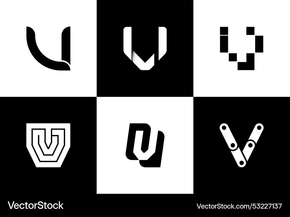 Letter v fonts and logo design Royalty Free Vector Image