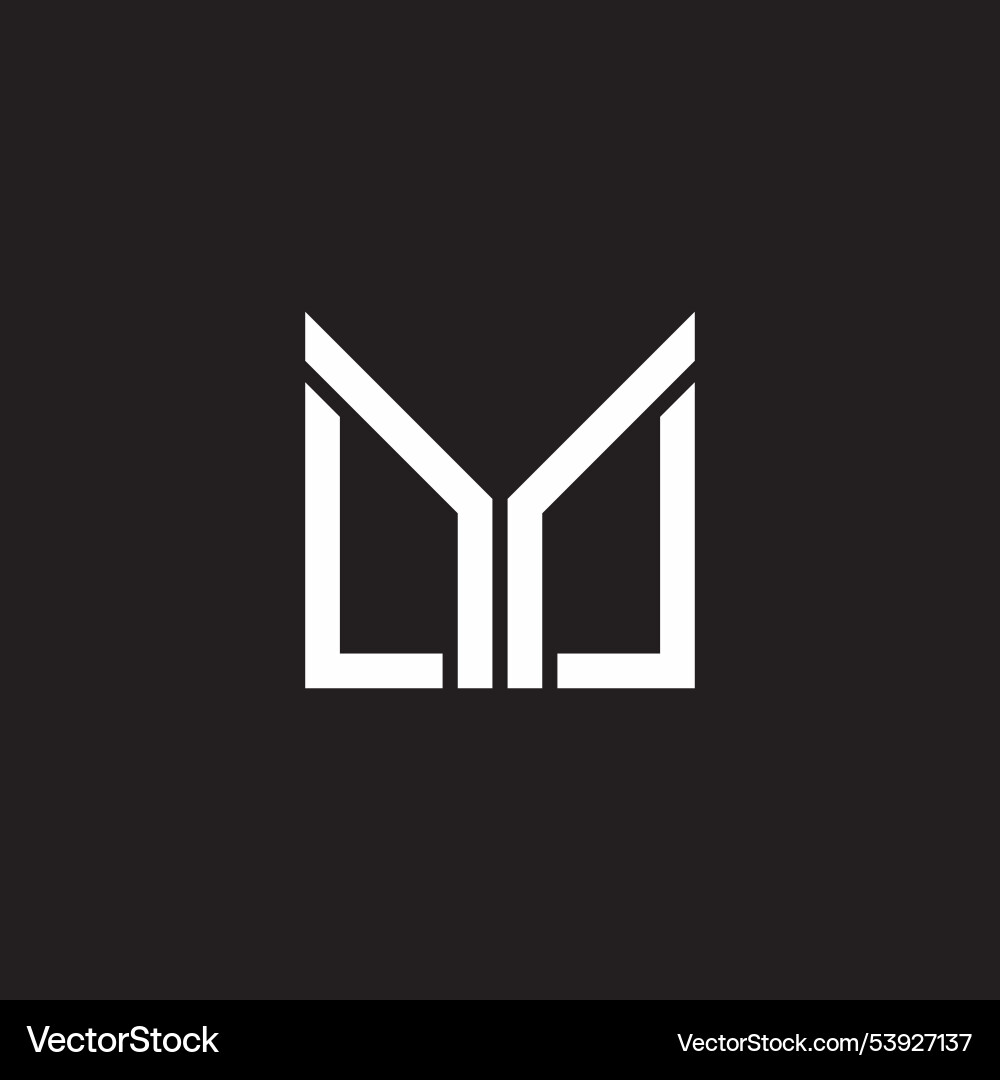 Letter ym simple geometric thin lines logo Vector Image
