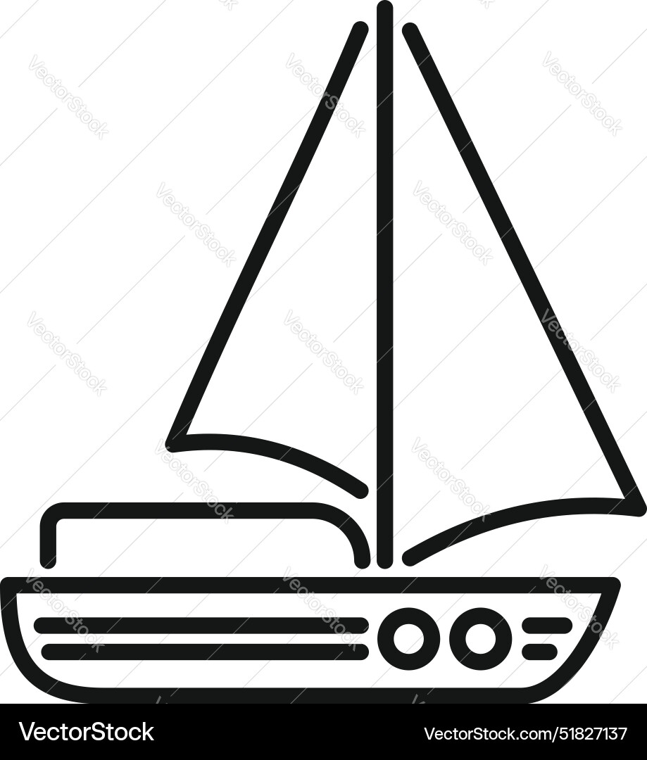 Sailboat floating on water simple sailing boat Vector Image