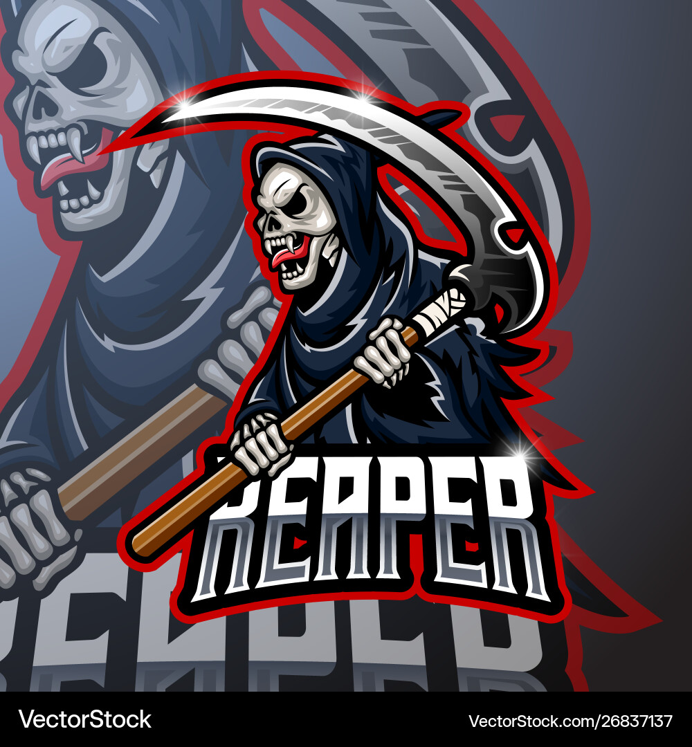 Skull Reaper Mascot Logo Royalty Free Vector Image