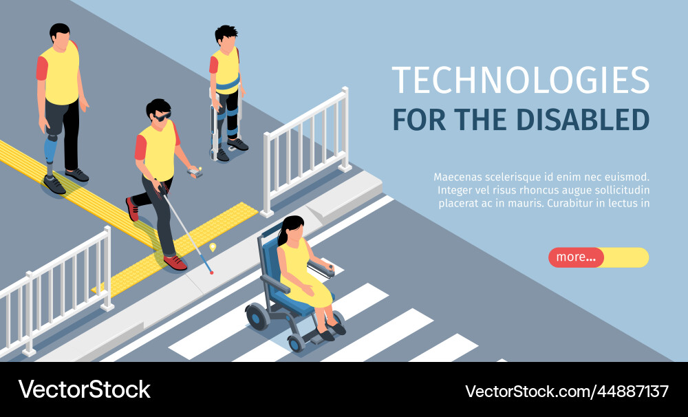Technologies for disabled banner Royalty Free Vector Image