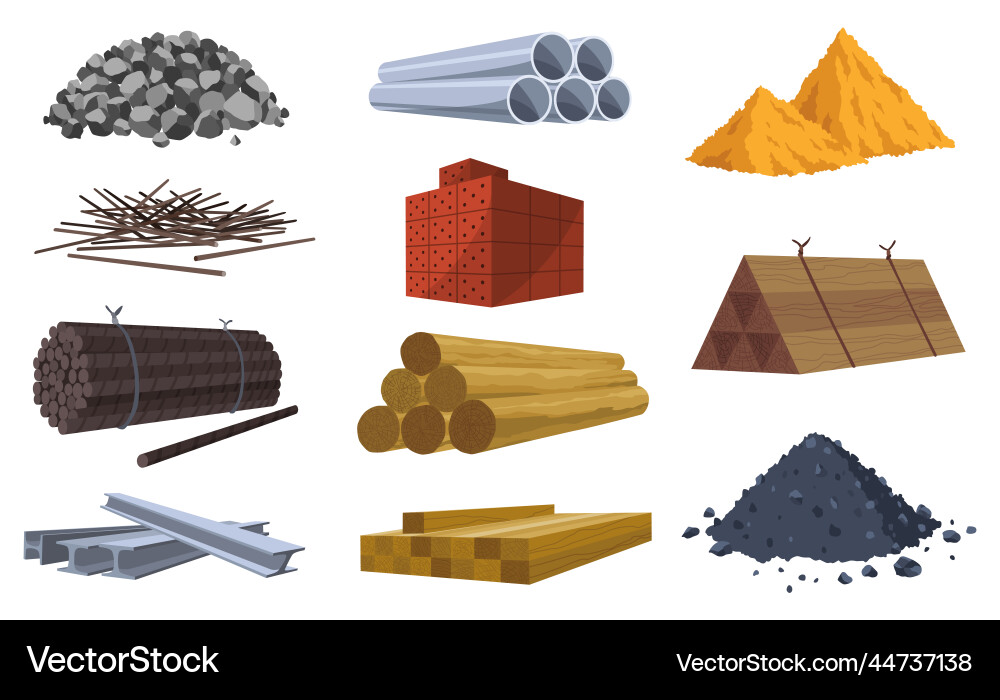 Building materials construction concept Royalty Free Vector