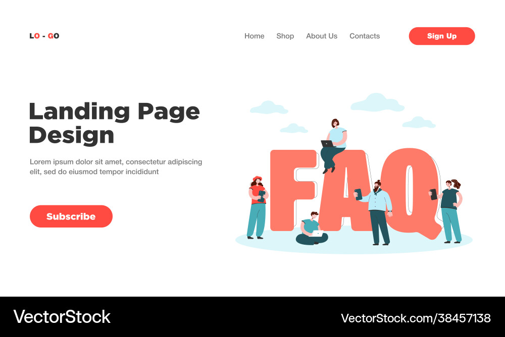 Faq flat Royalty Free Vector Image - VectorStock