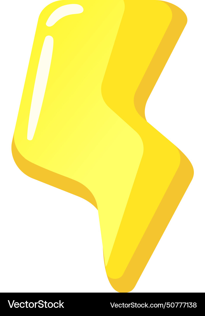 Flash symbol cartoon yellow lightning bolt Vector Image