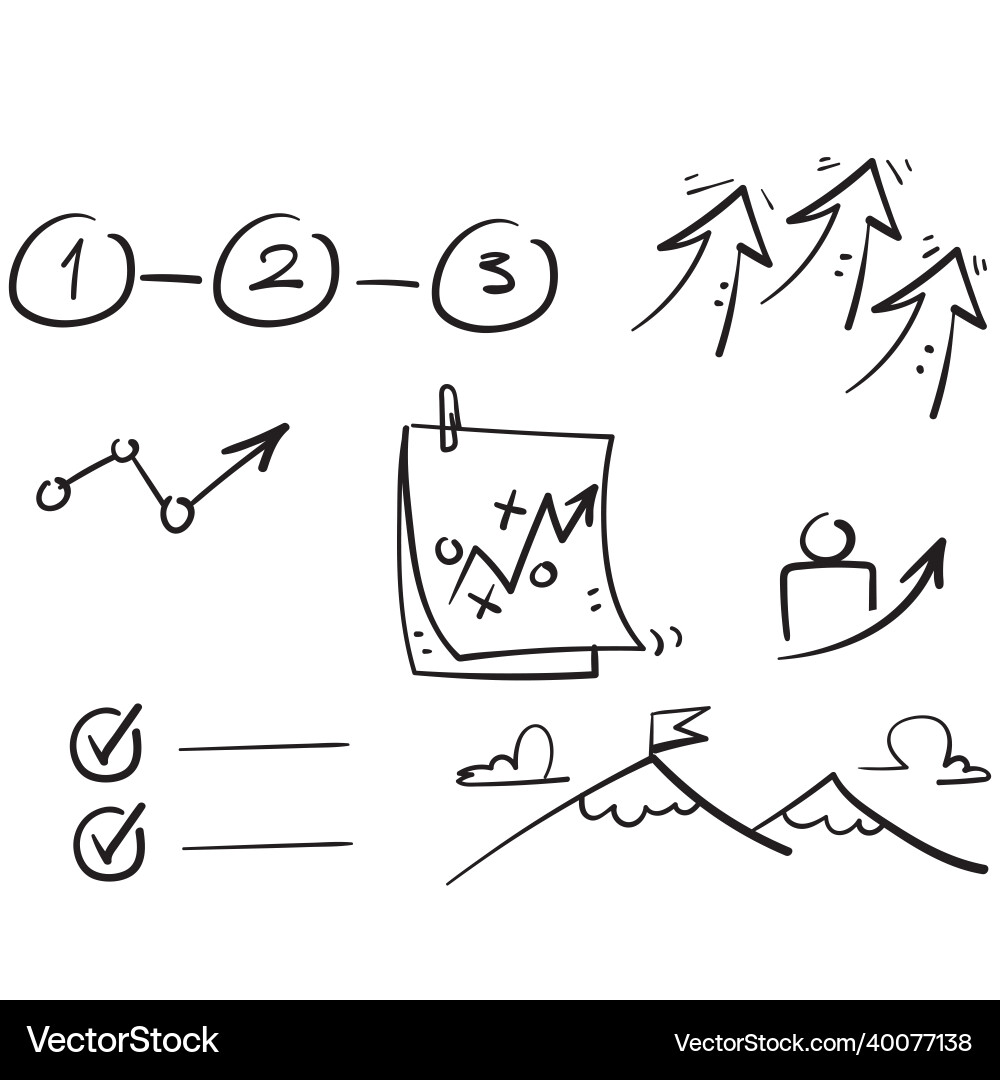 Hand drawn doodle general personal progress Vector Image