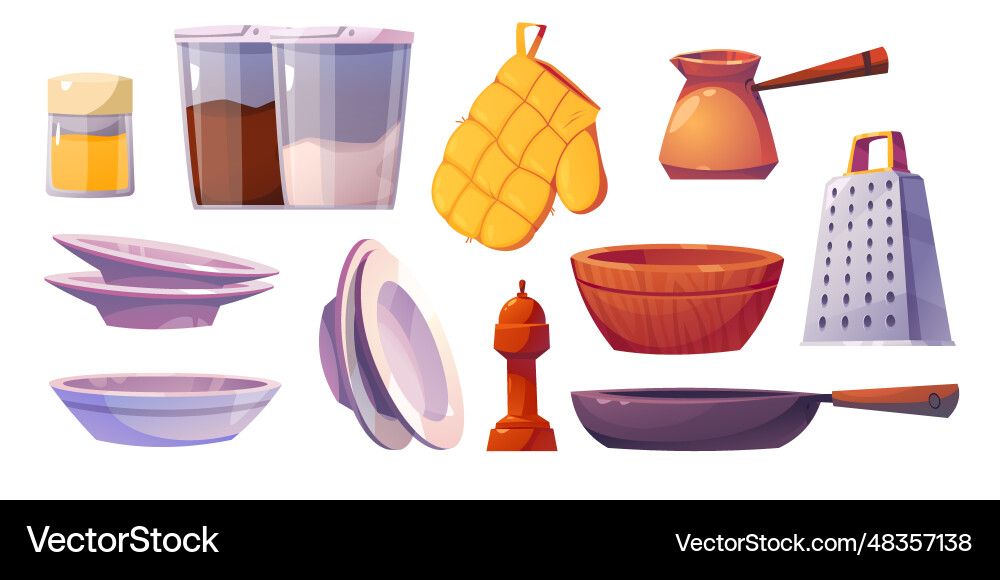 Kitchenware and cook tool set Royalty Free Vector Image