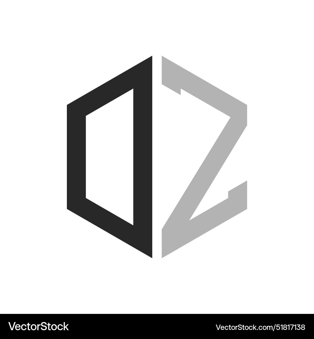 Modern unique hexagon letter dz logo design Vector Image