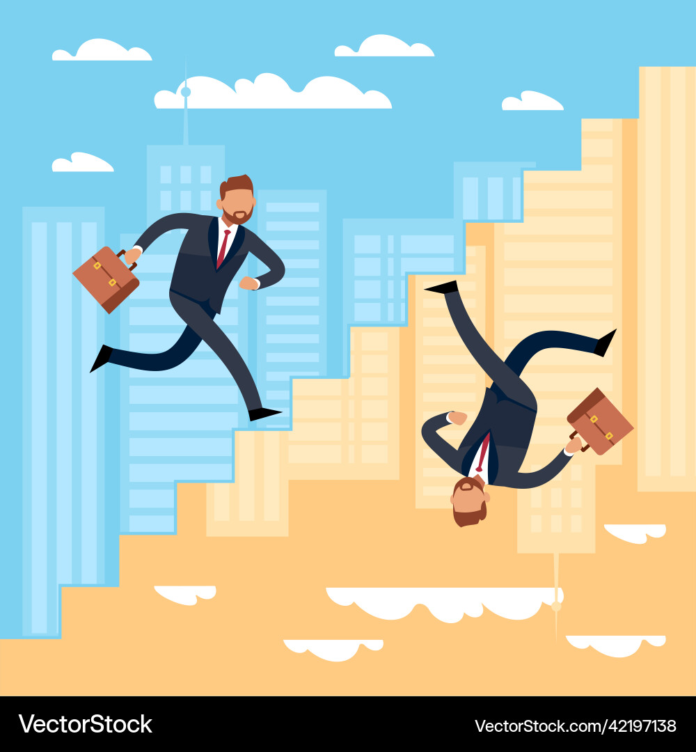 Opposite paths to goal different approach two Vector Image