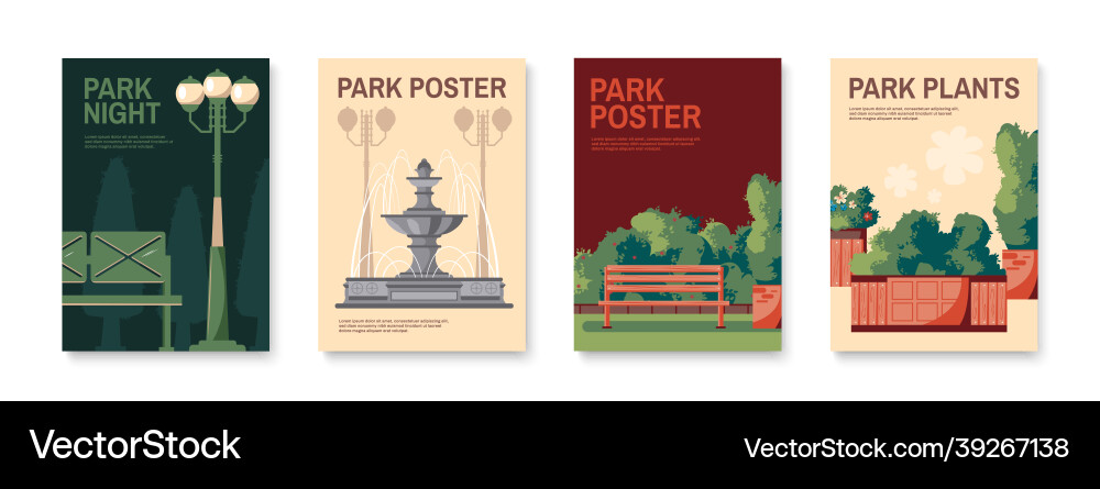 Park posters set Royalty Free Vector Image - VectorStock