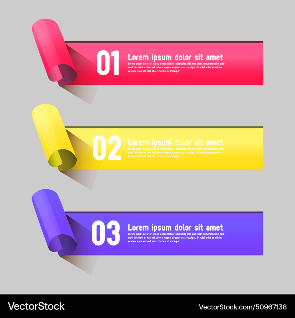 Roll paper color labels banner infographic – Free Vector | VectorStock