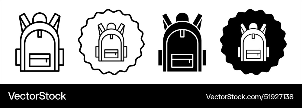 School bag icon symbol set collection Royalty Free Vector