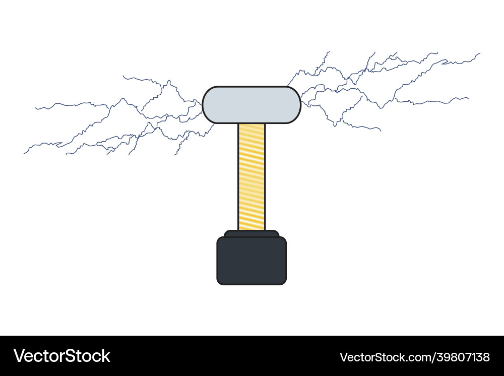Tesla coil isolated in flat electrical Royalty Free Vector