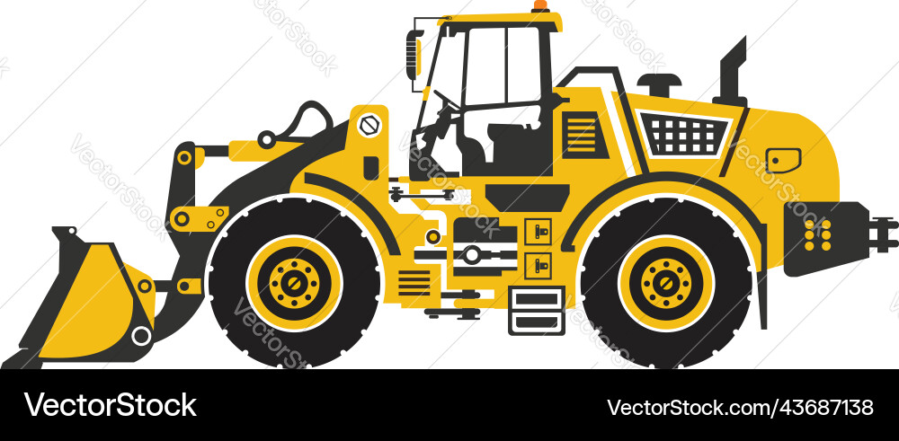 Wheel loader or front Royalty Free Vector Image