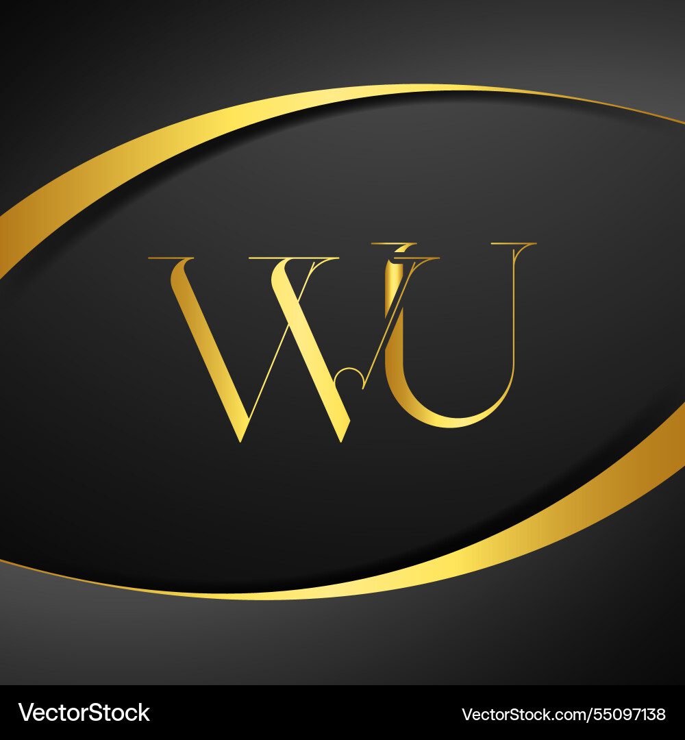 Wu luxury letter logo Royalty Free Vector Image