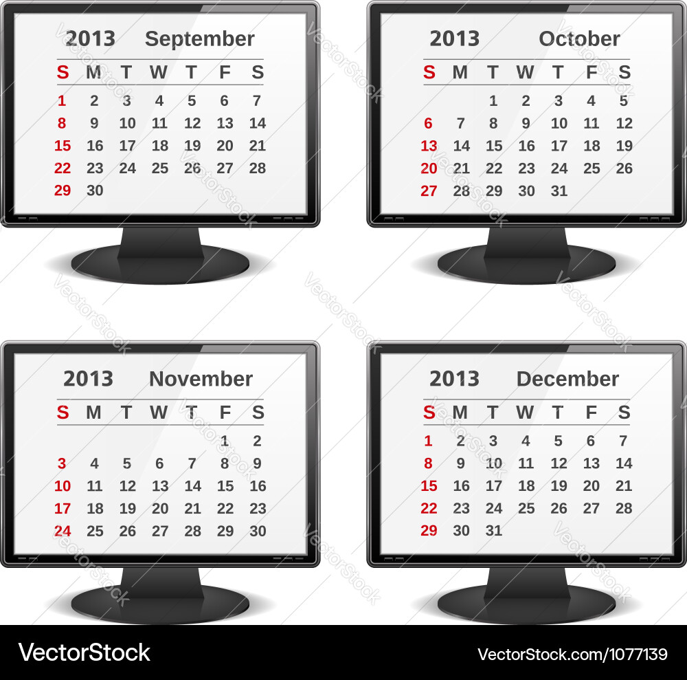 2013 calendar Royalty Free Vector Image - VectorStock