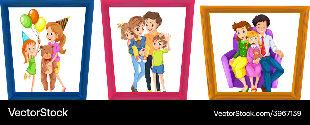 Family photos Royalty Free Vector Image - VectorStock