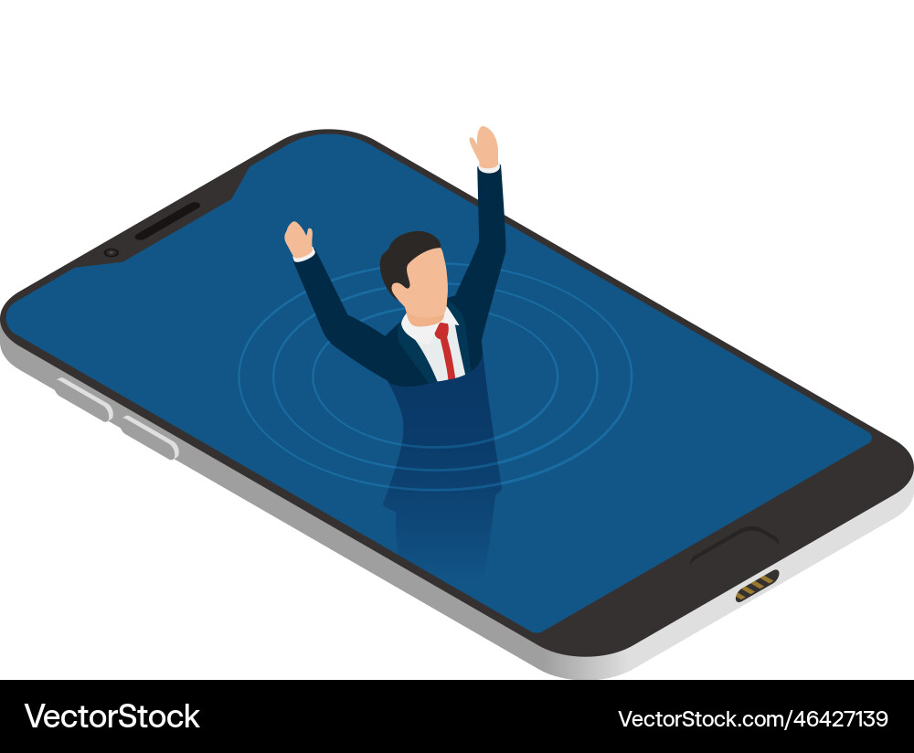 Gadget addiction concept Royalty Free Vector Image