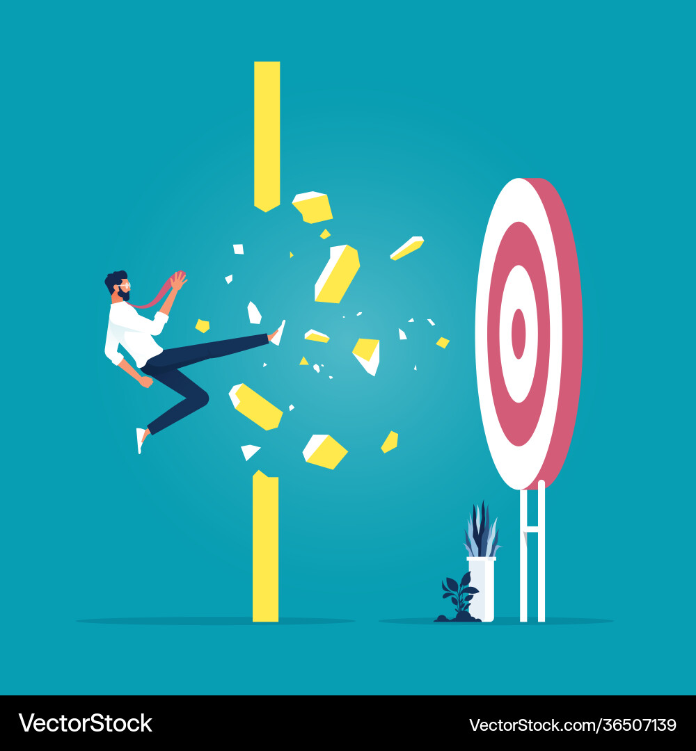 Goals achievement concept-overcome obstacles Vector Image
