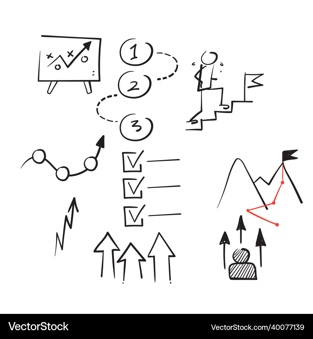 Hand drawn doodle general personal progress Vector Image