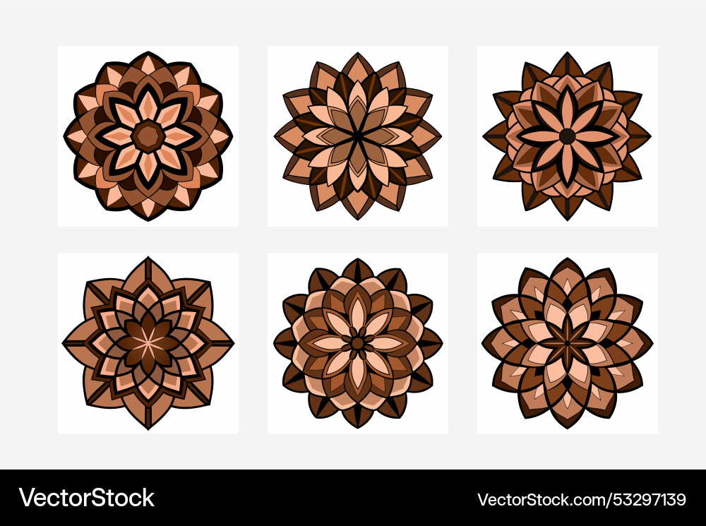 Intricate mandala art design 3 detailed Royalty Free Vector
