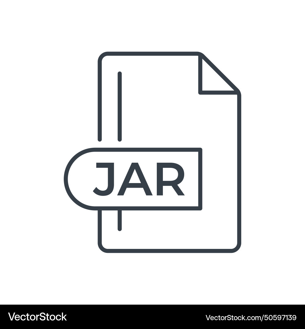 Jar file format icon extension line Royalty Free Vector