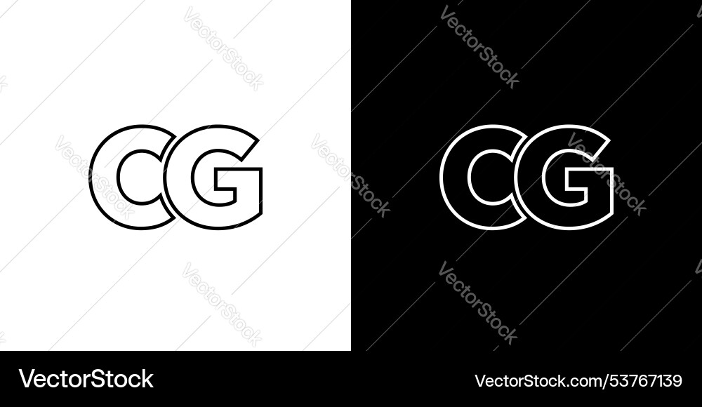 Letter c and g cg logo design template minimal Vector Image