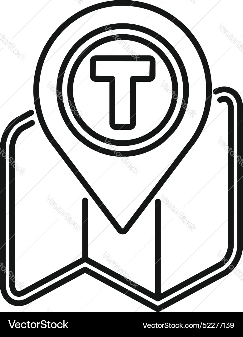Location pin pointing a subway or train station Vector Image