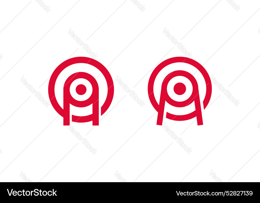 Logo letter a and target arrow minimalist Vector Image