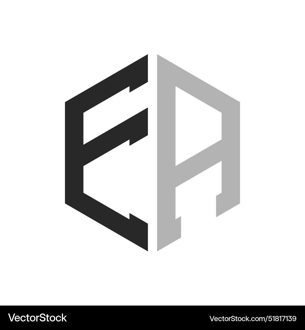 Modern unique hexagon letter ea logo design Vector Image