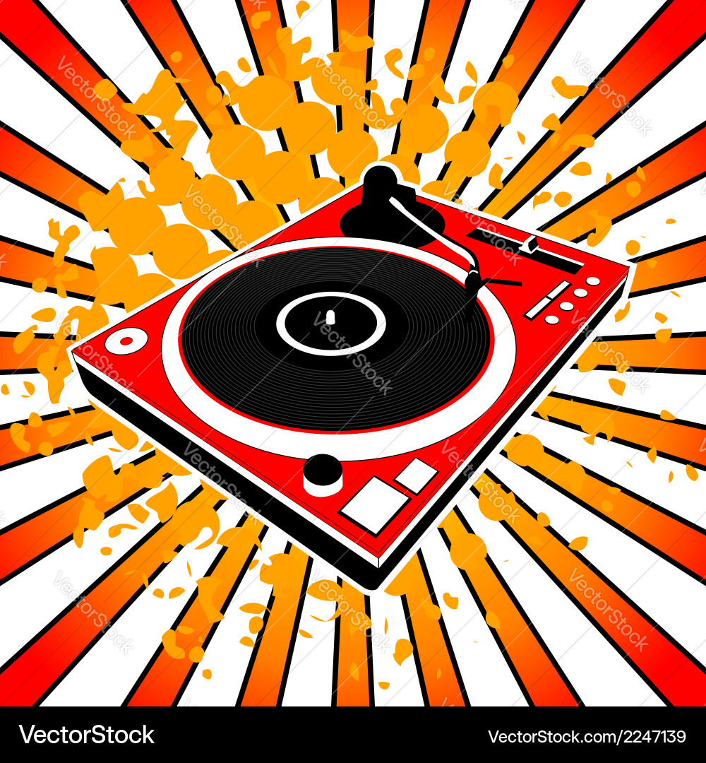 Red dj turntable Royalty Free Vector Image - VectorStock