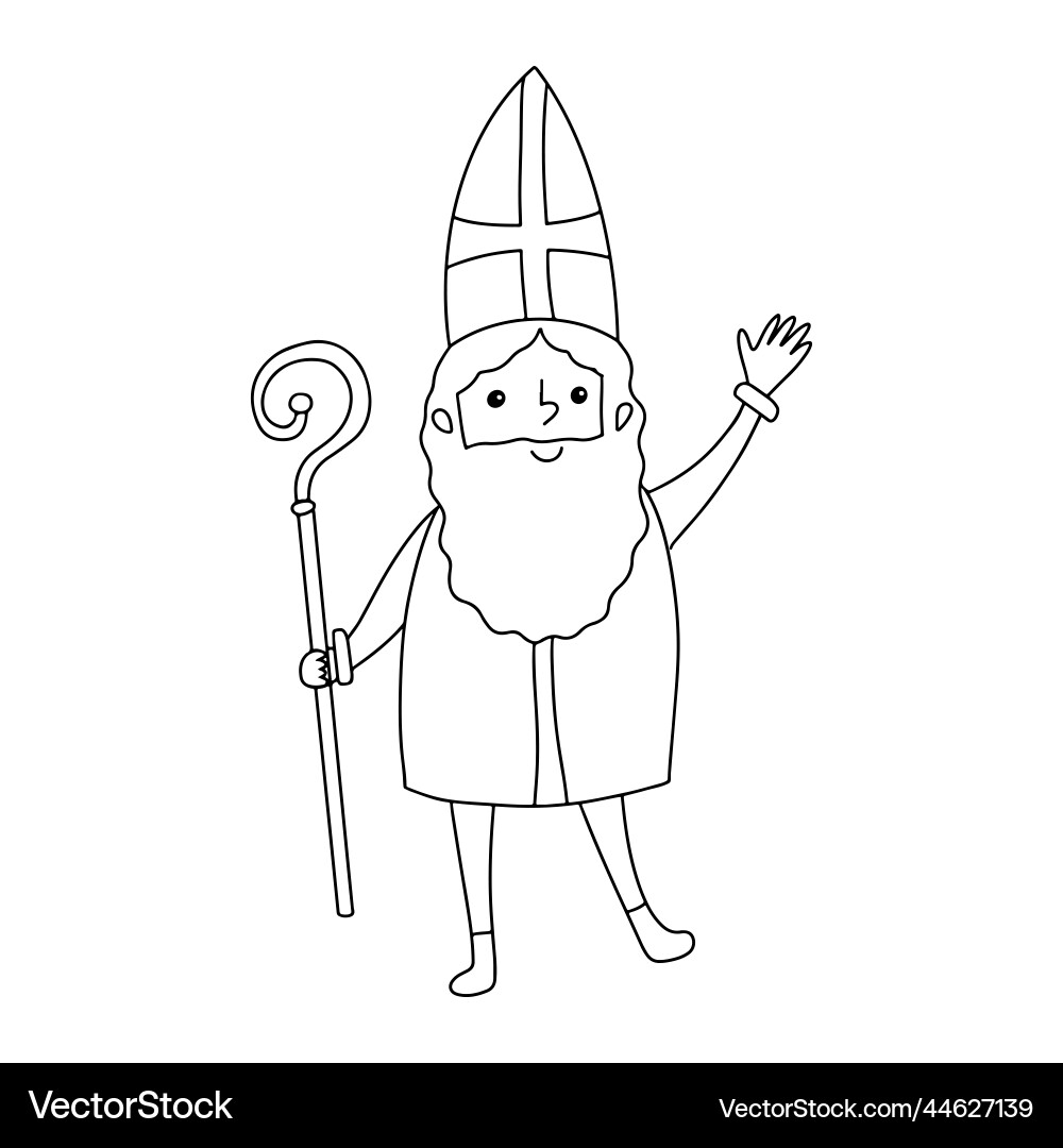 Saint nicholas sketch doodle cute cartoon Vector Image