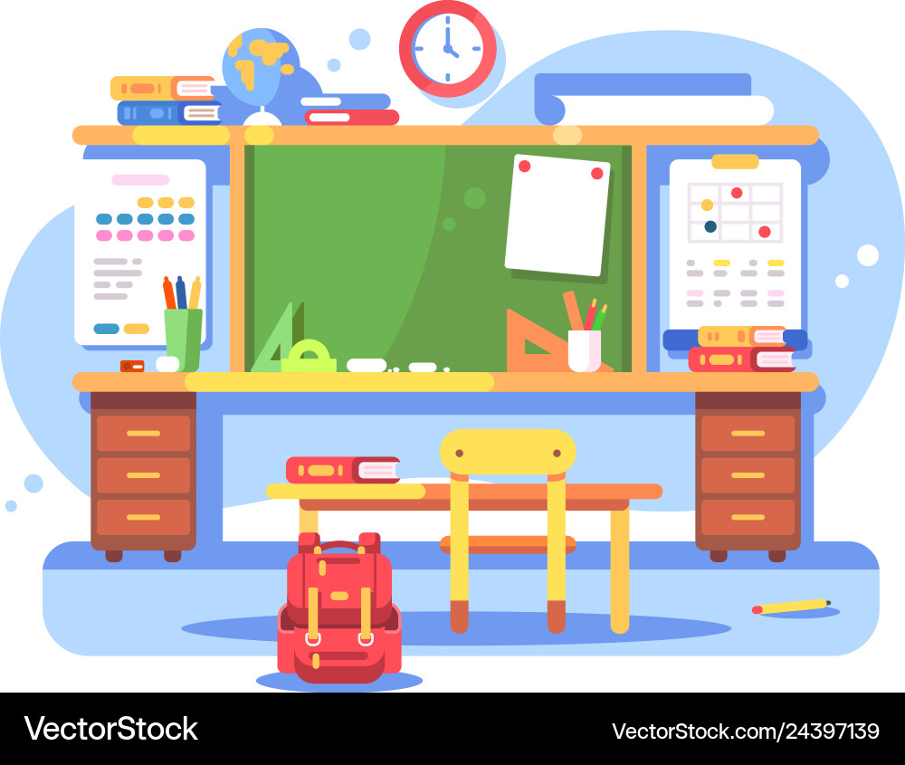 Schools classroom modern interior Royalty Free Vector Image