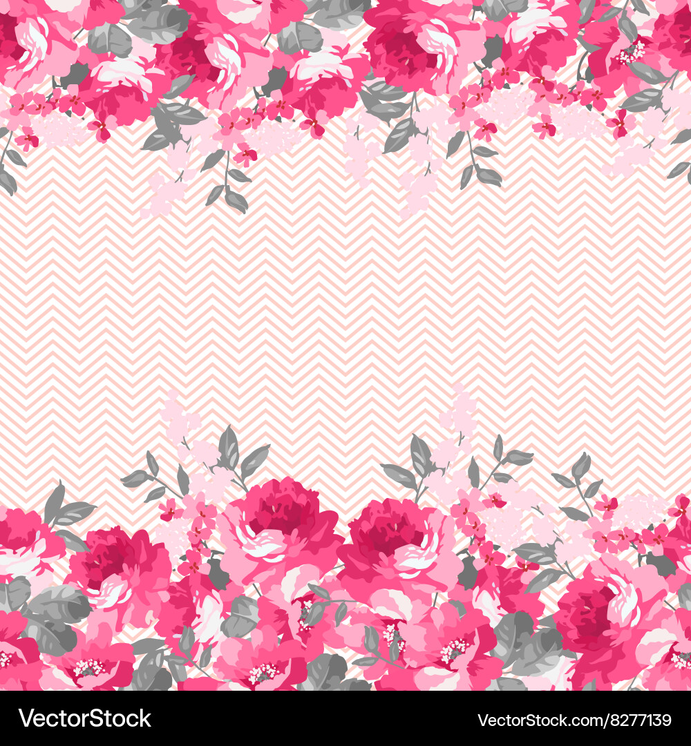 Seamless floral border with pink roses Royalty Free Vector