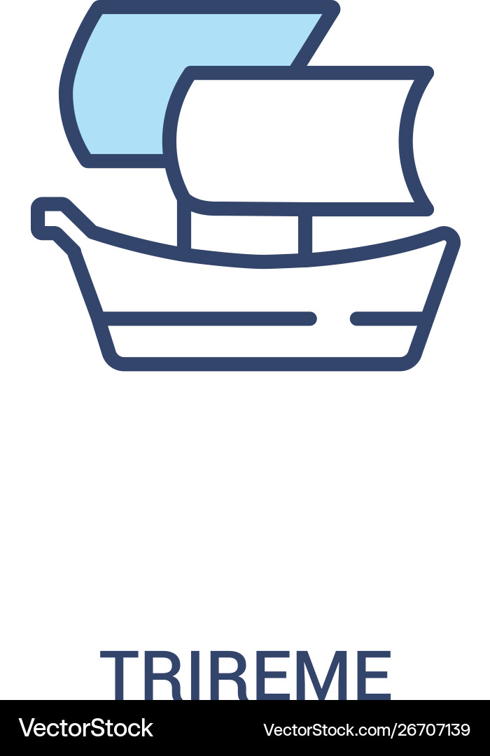 Trireme concept 2 colored icon simple line Vector Image