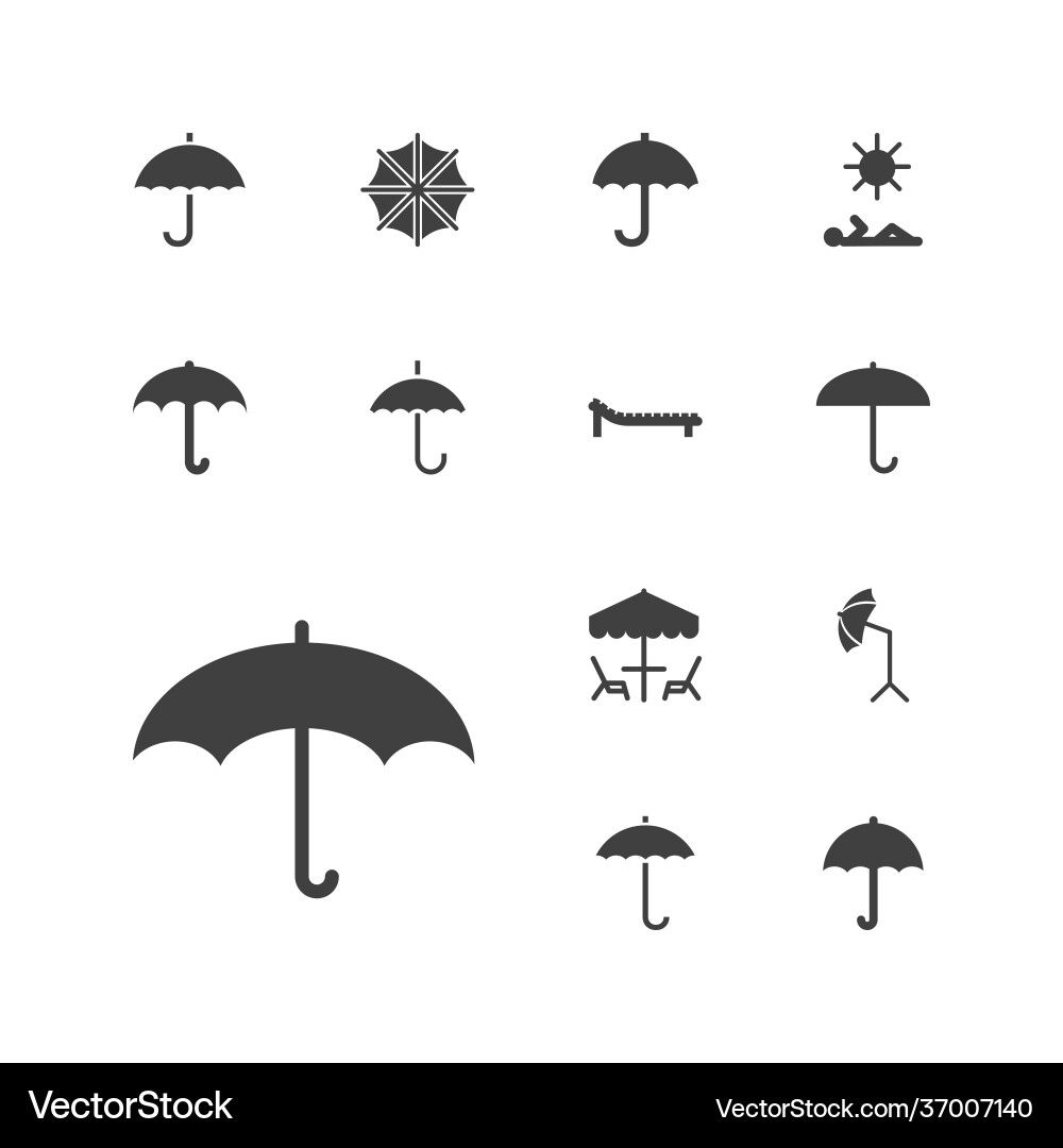 13 umbrella icons Royalty Free Vector Image - VectorStock