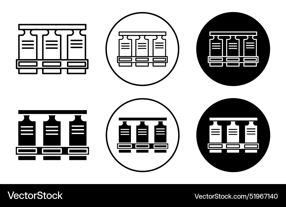 Cooling tower icon sign set in outline style Vector Image