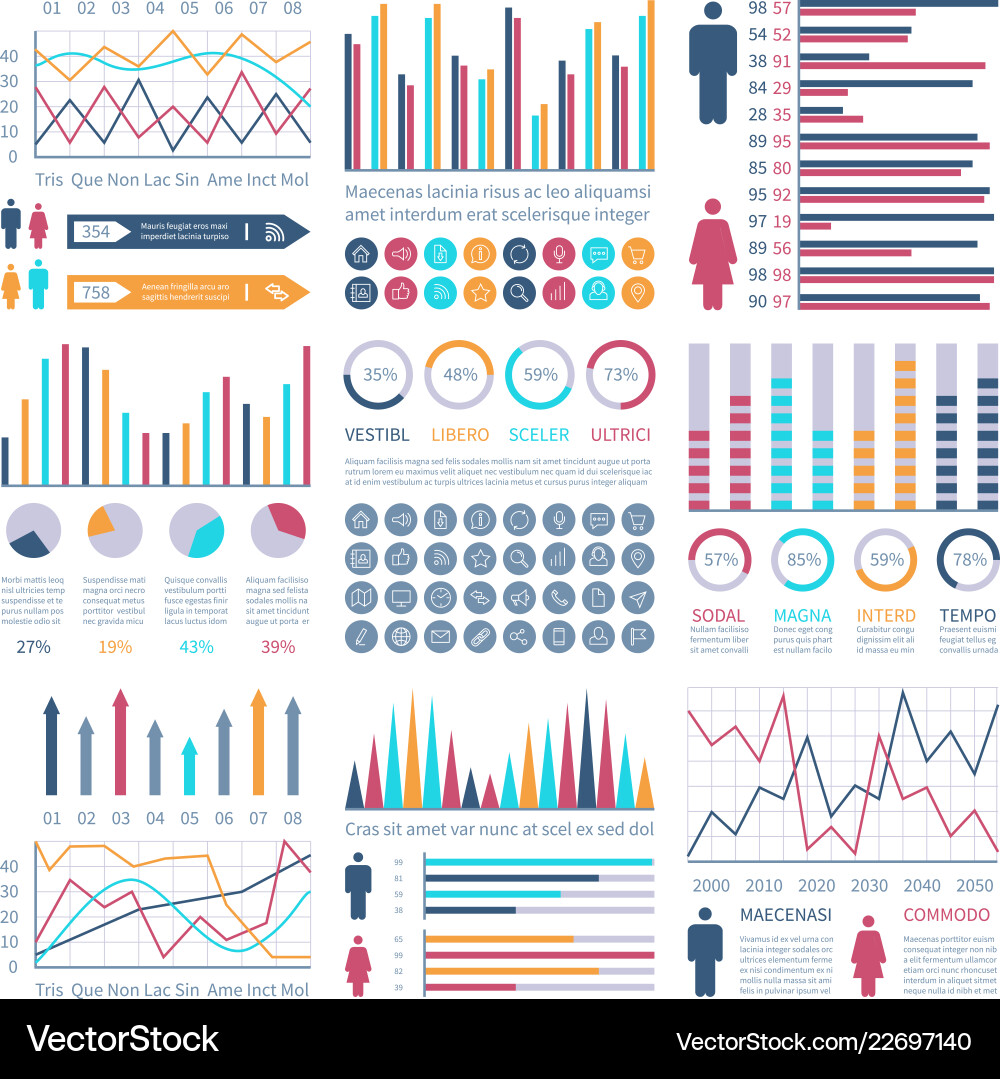 Financial Trend Charts & Statistics Royalty Free Vector